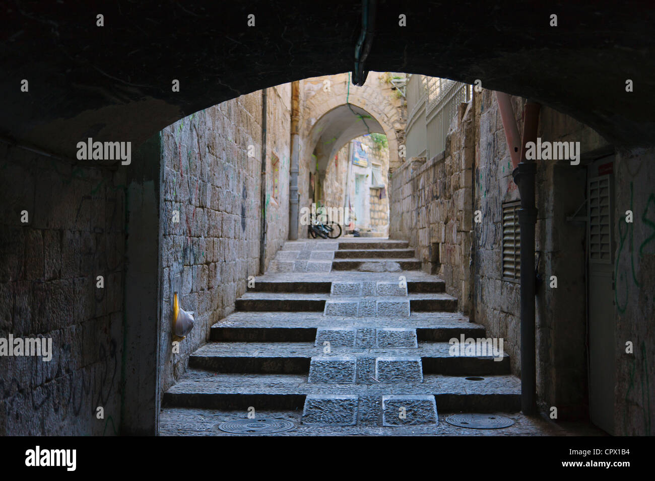 Ancient street in the old town, Jerusalem, Israel Stock Photo - Alamy