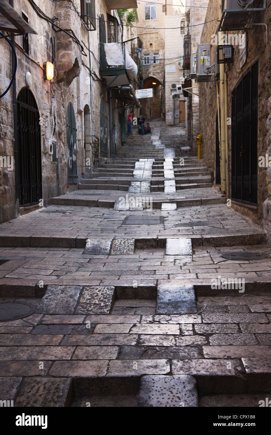 Ancient street in the old town, Jerusalem, Israel Stock Photo - Alamy
