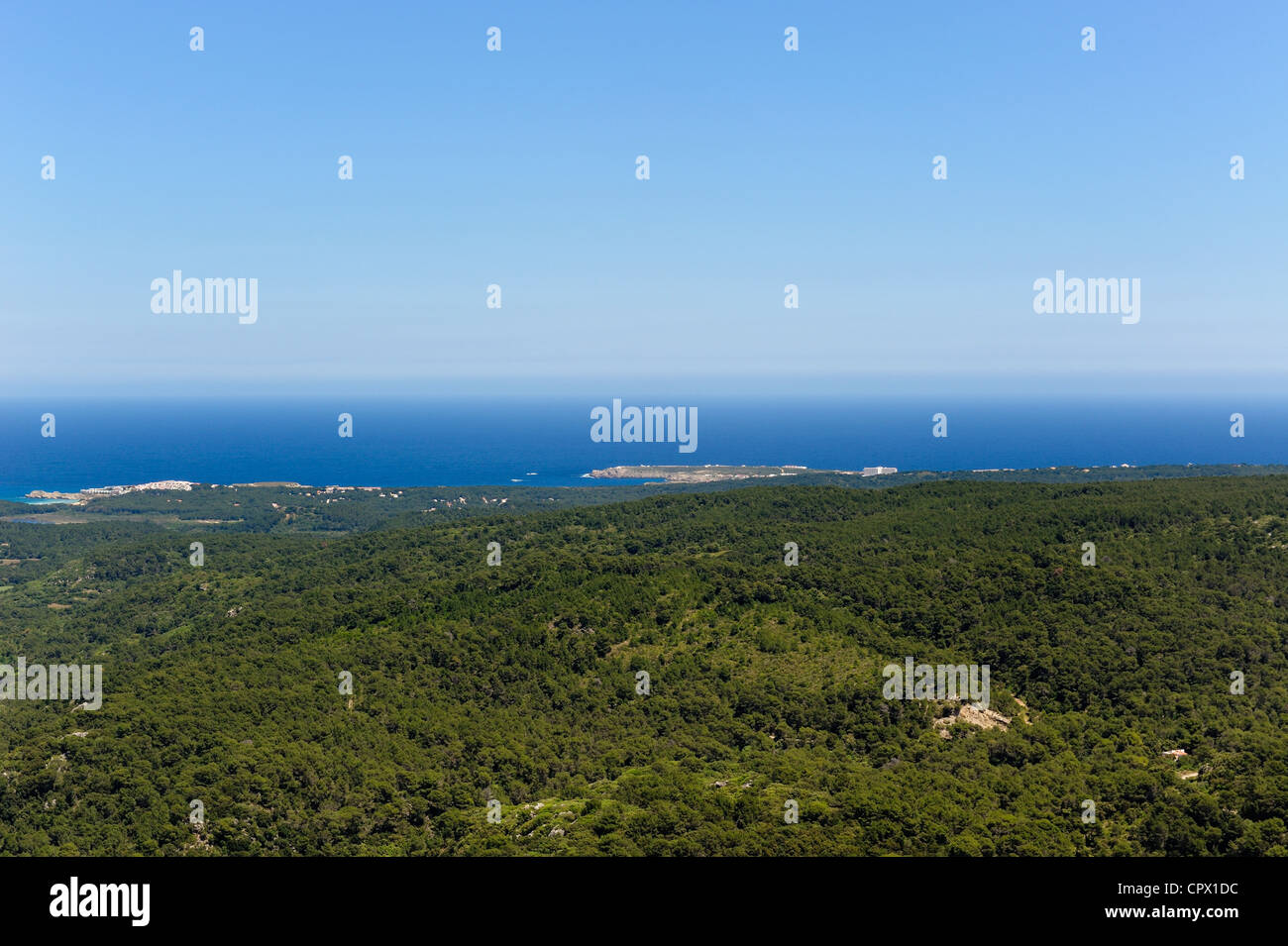 scenic view of the menorcan landscape as viewed from the highest point ...