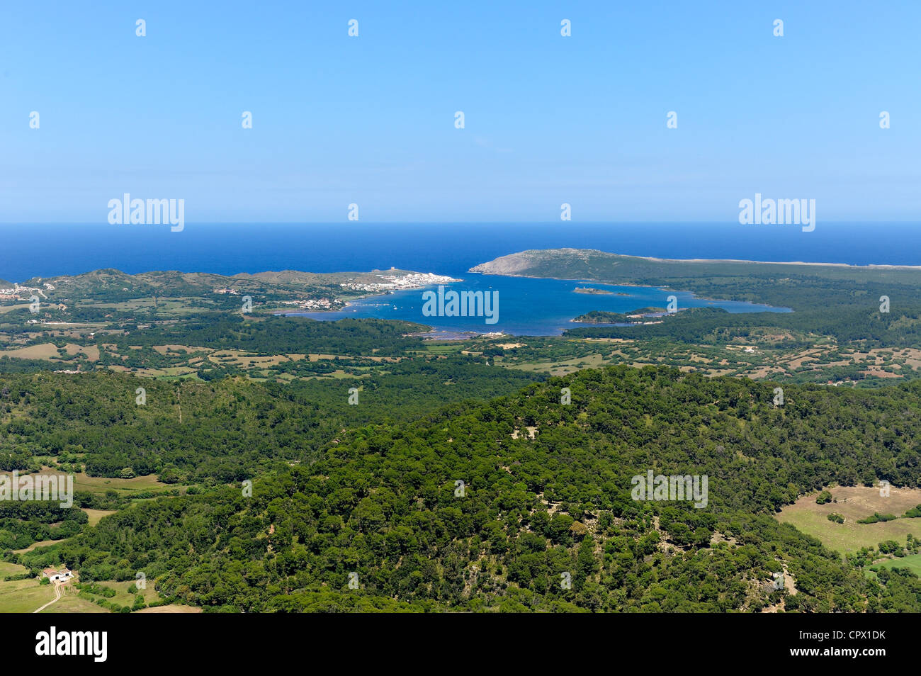 scenic view of the menorcan landscape as viewed from the highest point ...