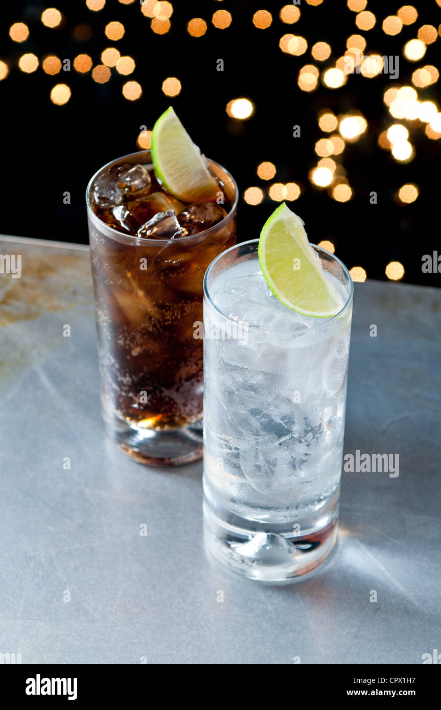 Lemonade and cola drinks Stock Photo - Alamy