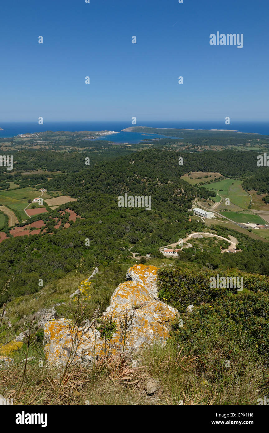 scenic view of the menorcan landscape as viewed from the highest point ...