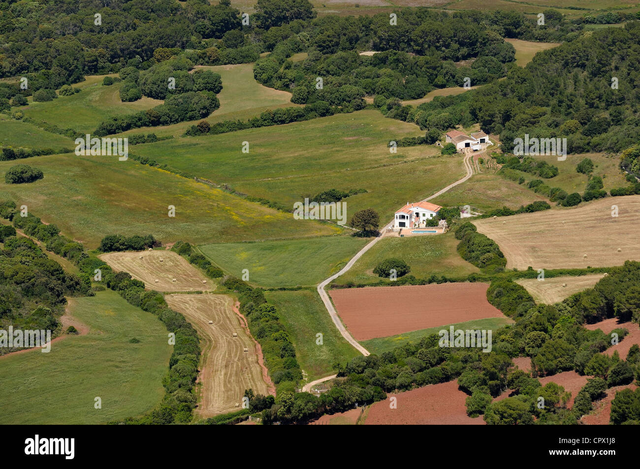 scenic view of the menorcan landscape as viewed from the highest point ...