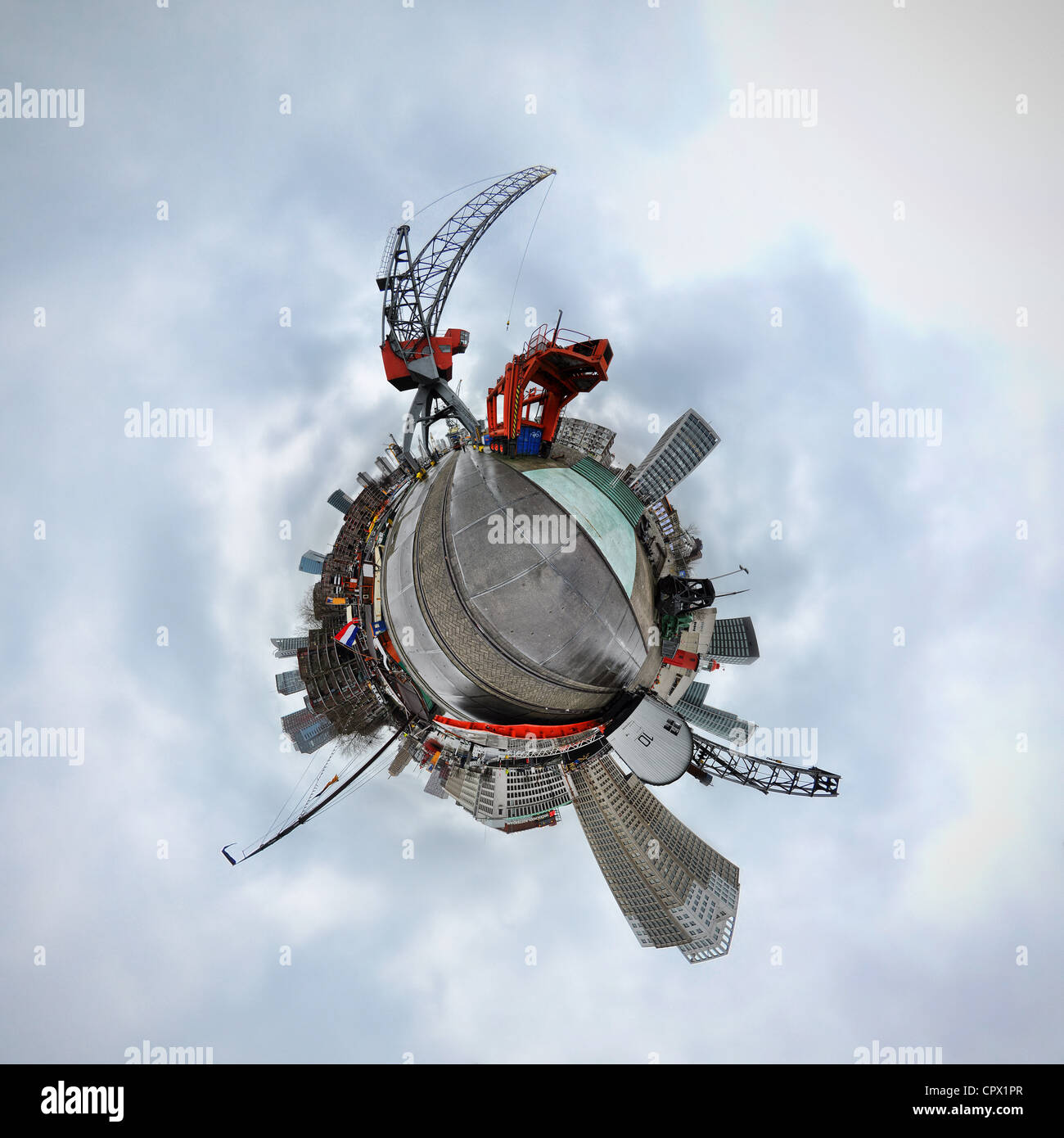 Rotterdam, Netherlands, little planet effect Stock Photo - Alamy