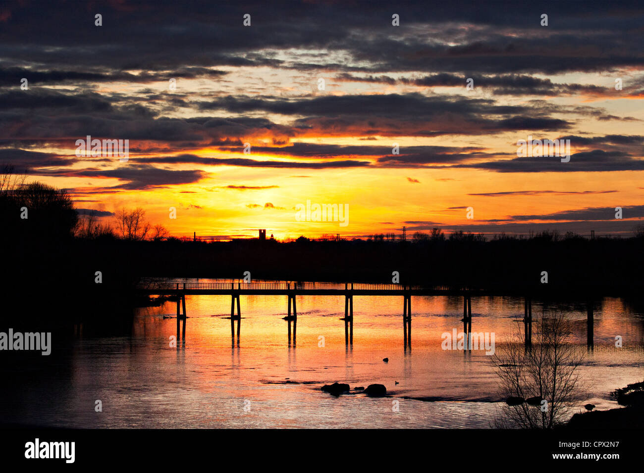 Sunset over river shannon, limerick, munster, ireland Stock Photo - Alamy