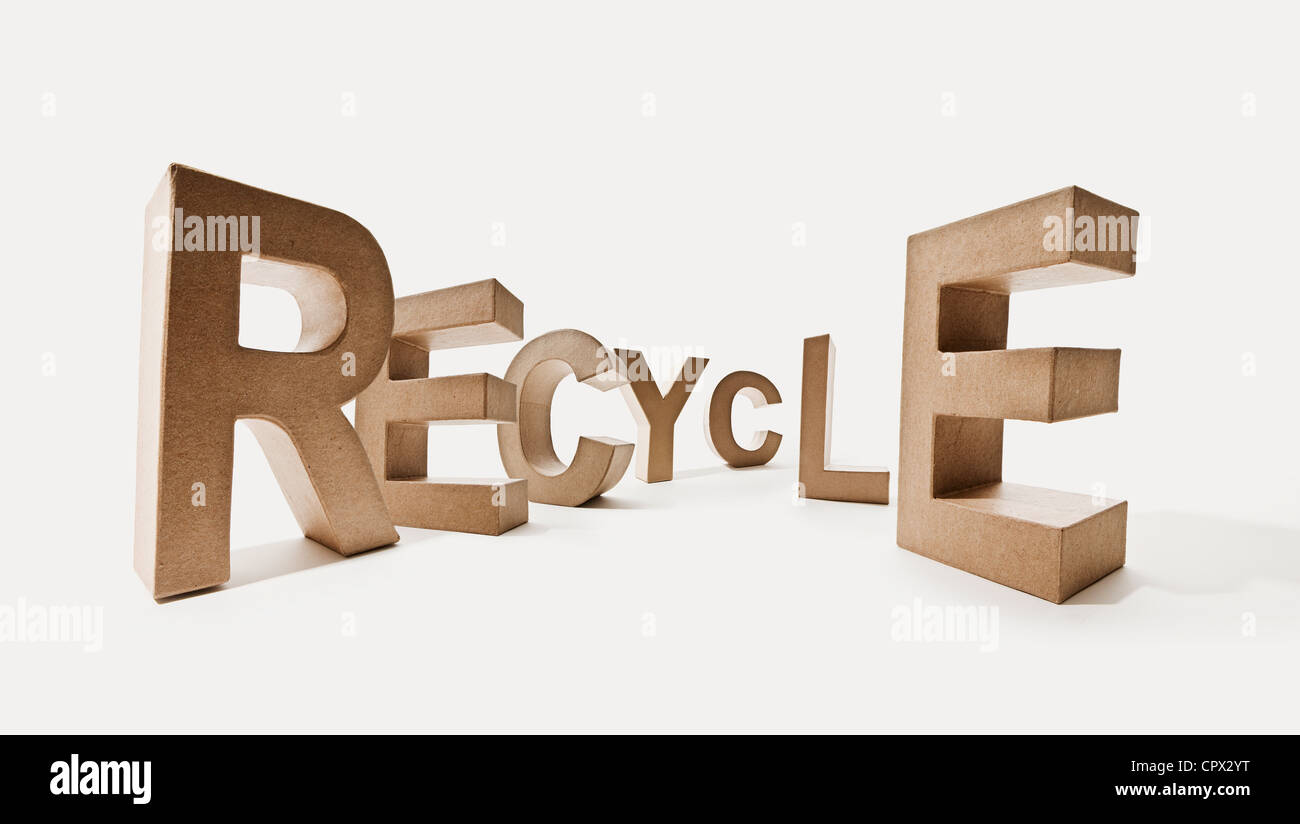 Letters spelling the word recycle Stock Photo - Alamy