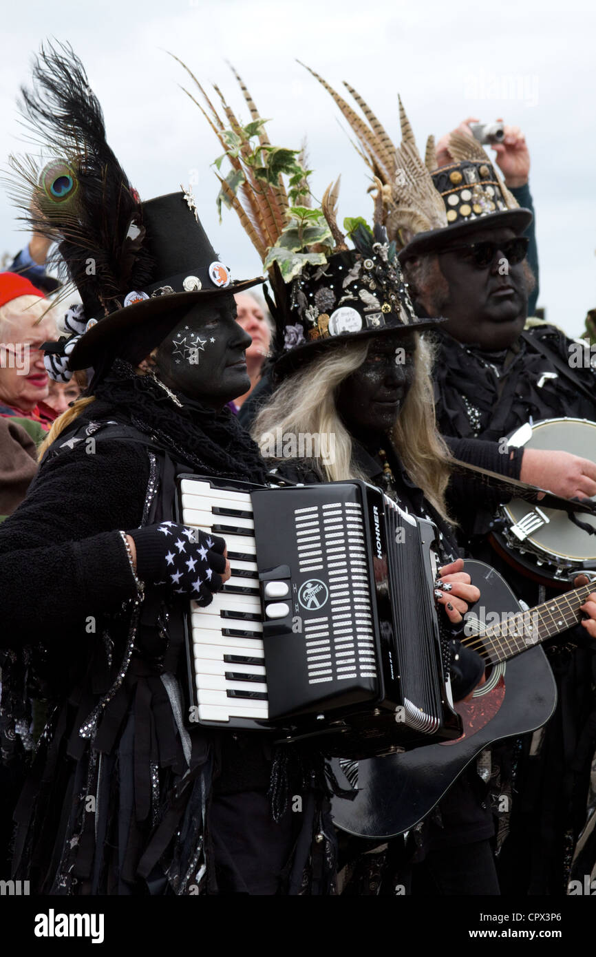 Border Morris musicians at Hastings Jack in the Green Stock Photo - Alamy