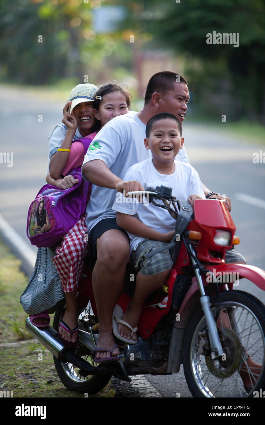 a family on a motorcycle, Negros, The Visayas, Philippines Stock Photo ...