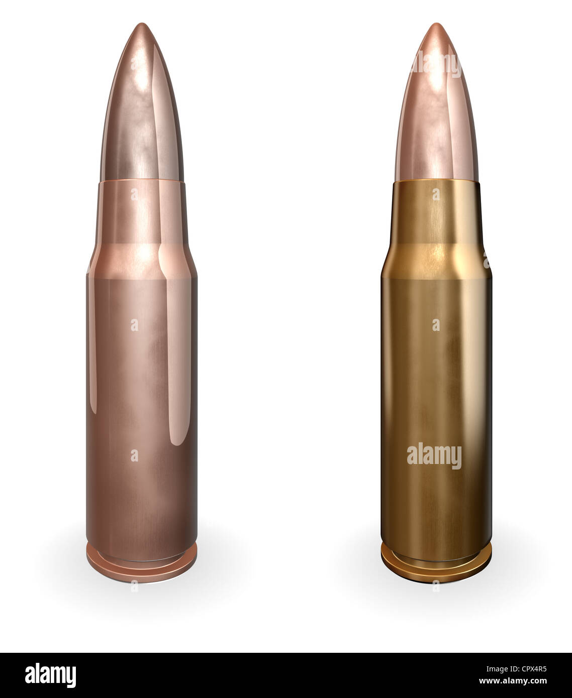 Two bullet - isolated on white background Stock Photo - Alamy