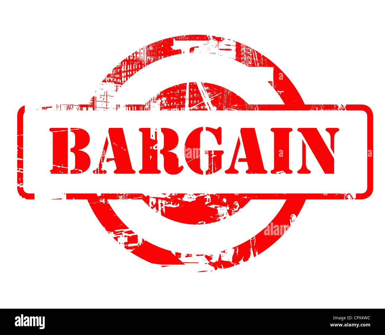 Bargain red stamp with copy space isolated on white background Stock ...