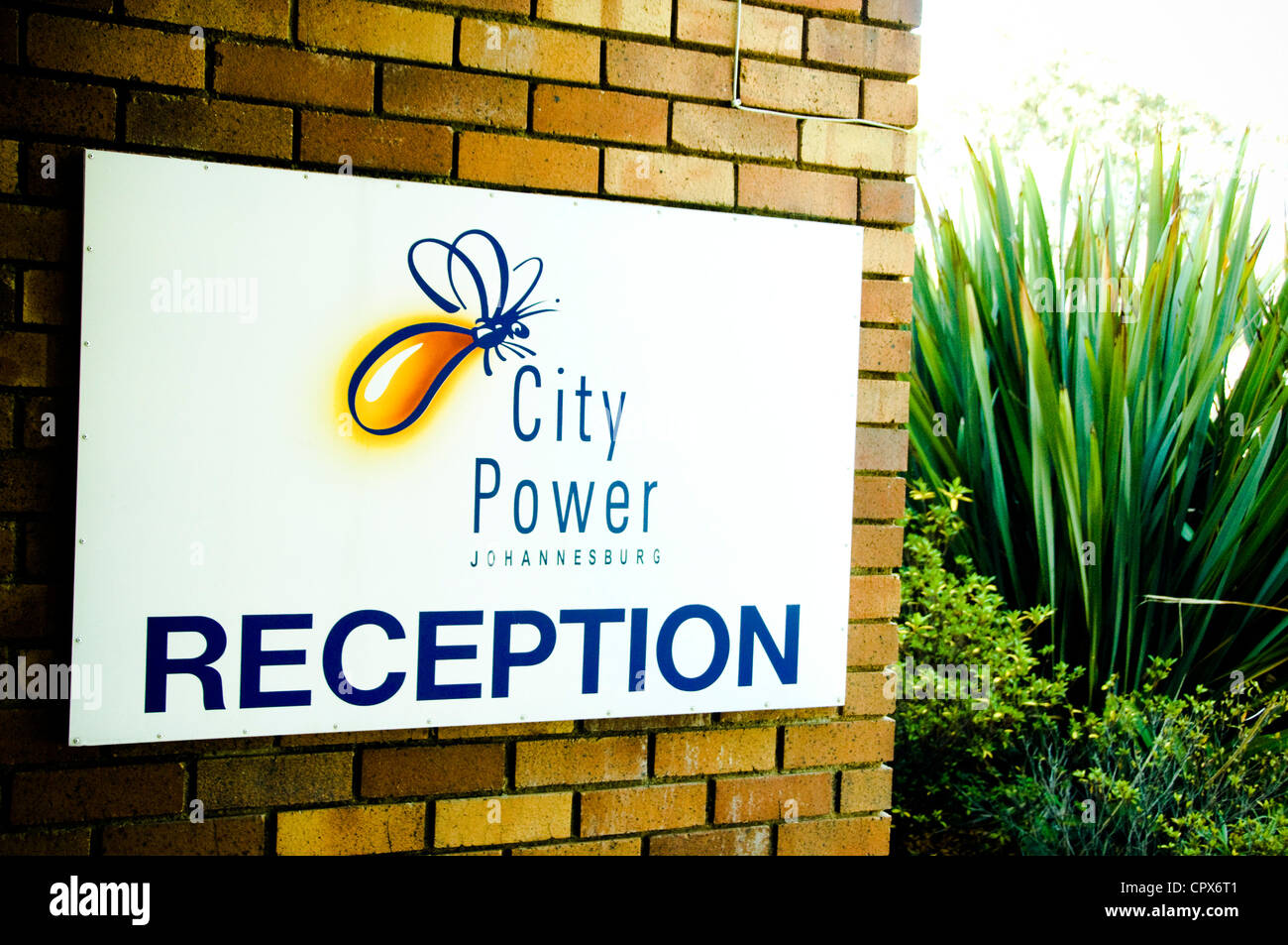 Sign for the City Power reception building Stock Photo - Alamy