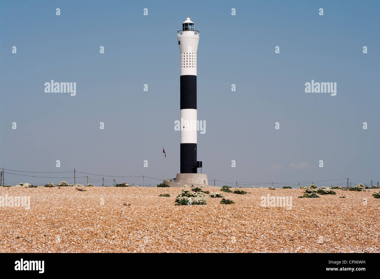 Dungeness Lighthouse Kent Uk Seen Through Summer Heat Haze Stock Photo ...