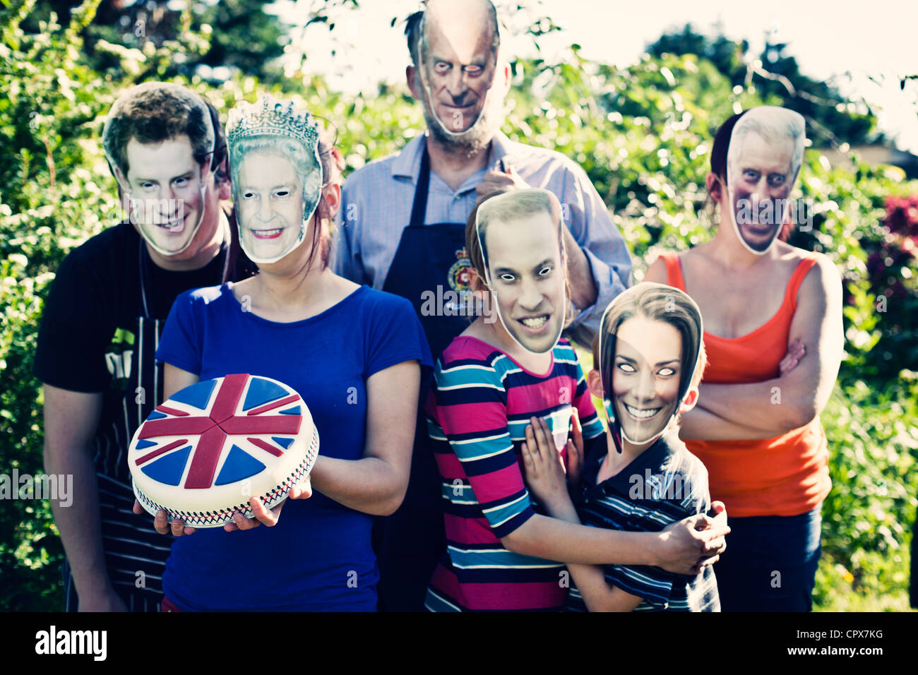 The royal family enjoying celebrating the Queens Diamond Jubilee Stock ...