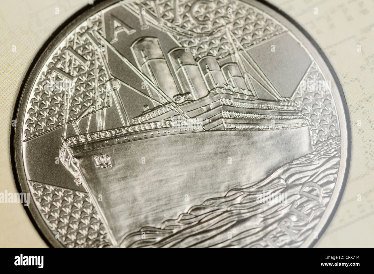 Titanic memorial coin Stock Photo - Alamy