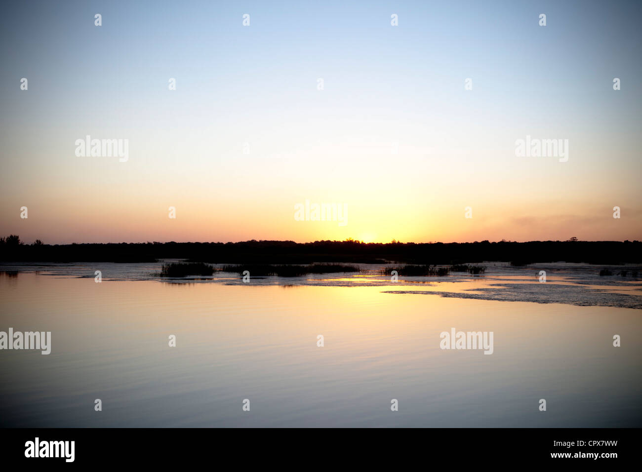 Overall shot of a dam during a sunset Stock Photo - Alamy