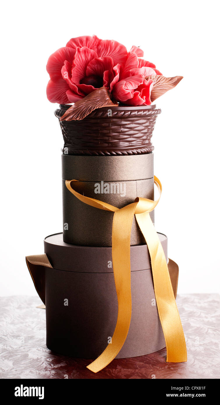 chocolate candies in a box Stock Photo - Alamy