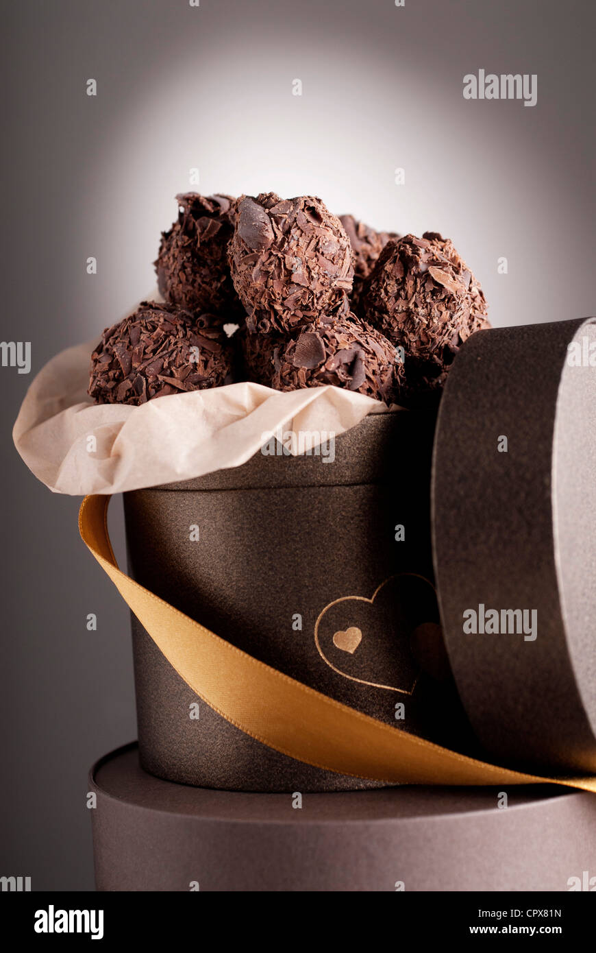 chocolate candies in a box Stock Photo - Alamy