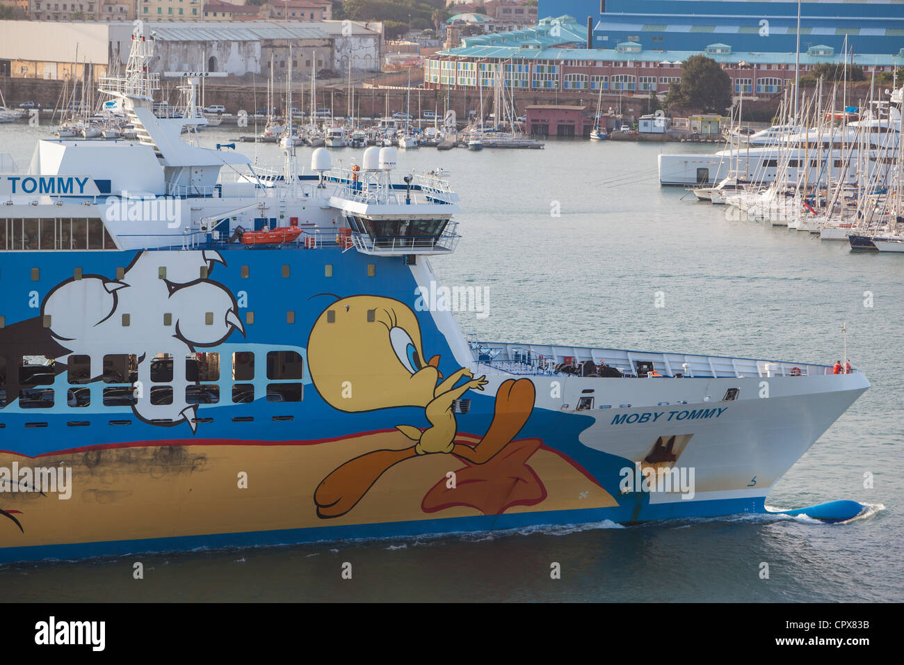 Cartoon characters mural painted on ferry sailing from Livorno Italy ...