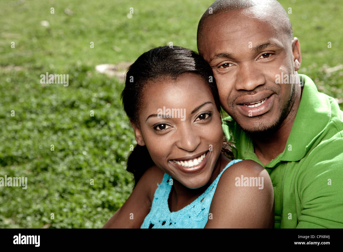 Closeup portrait of a young black couple Stock Photo - Alamy