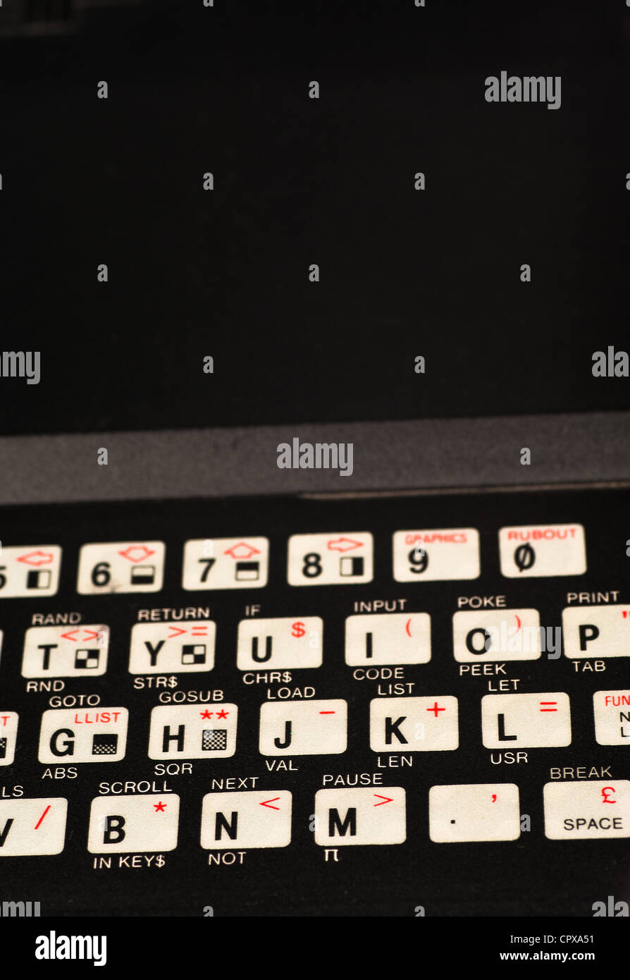 Keyboard detail of a retro computer from the 80s Stock Photo - Alamy