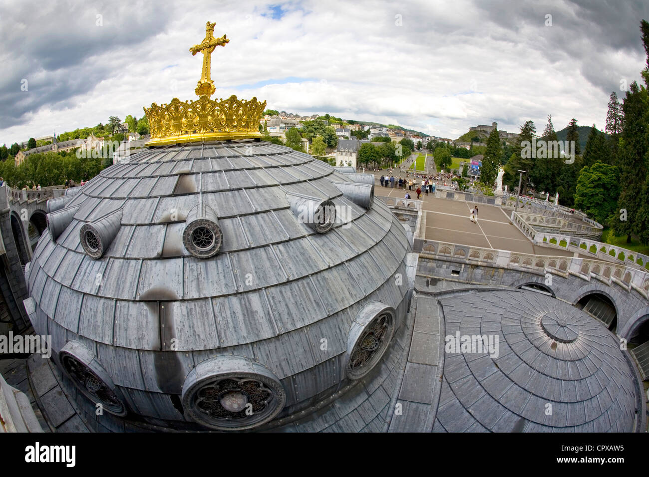 Rooftop of the Rosary Basilica, Lourdes, Midi-Pyrenees, France Stock ...