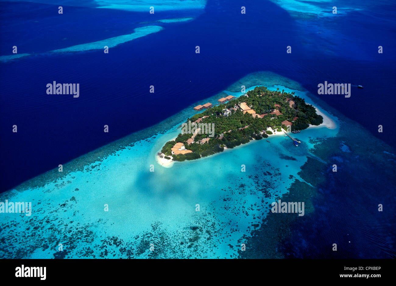 Maldives, island of Embudu (aerial view Stock Photo - Alamy
