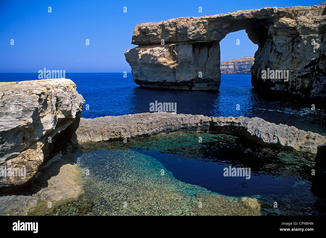 Malta, Gozo Island, Dwejra Bay, Azure Window Stock Photo - Alamy