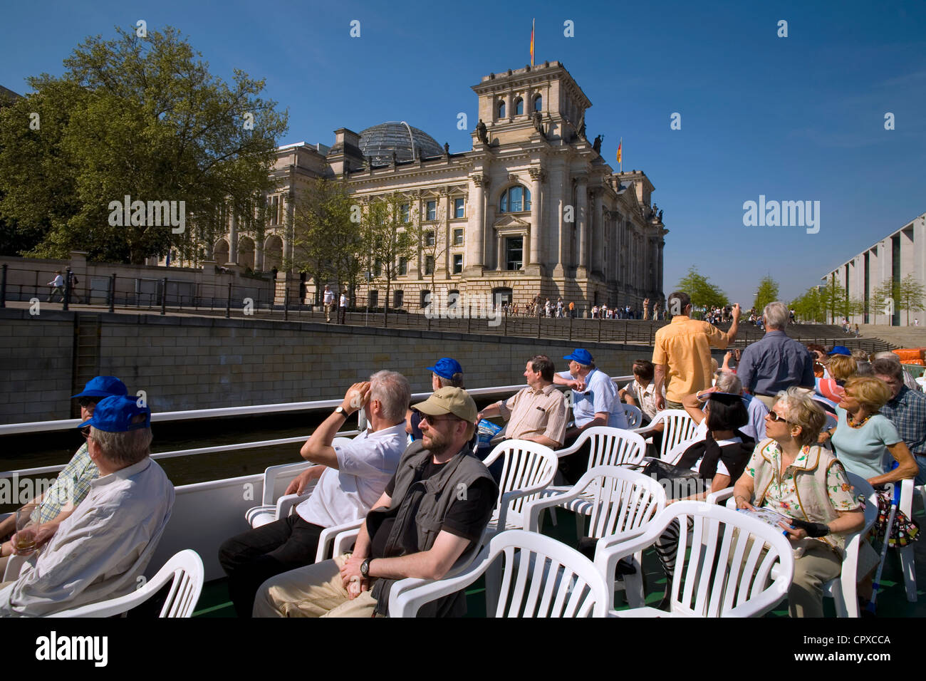 Leisure cruise on the River Spree passing The Reichstag, Germany's ...