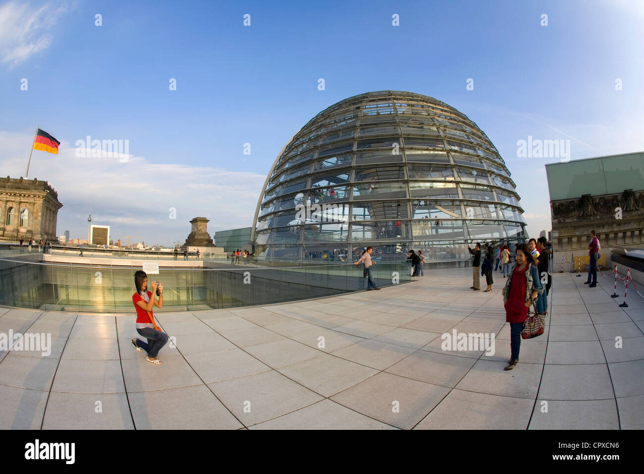 Glass dome on top of the German parliamentary building, The Reichstag ...