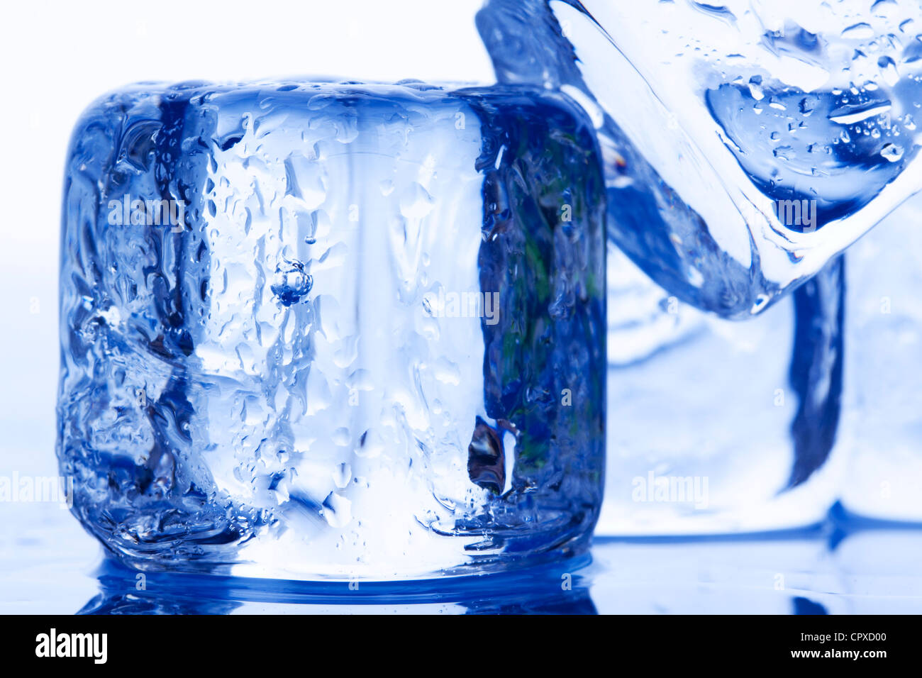 ice cubes in blue background Stock Photo - Alamy