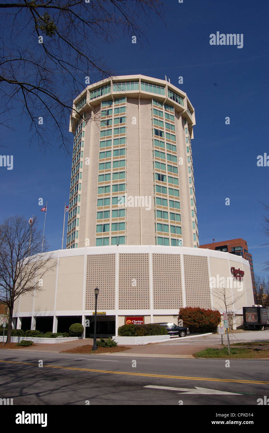 The Clarion Hotel in downtown Raleigh, North Carolina, is a well-known ...