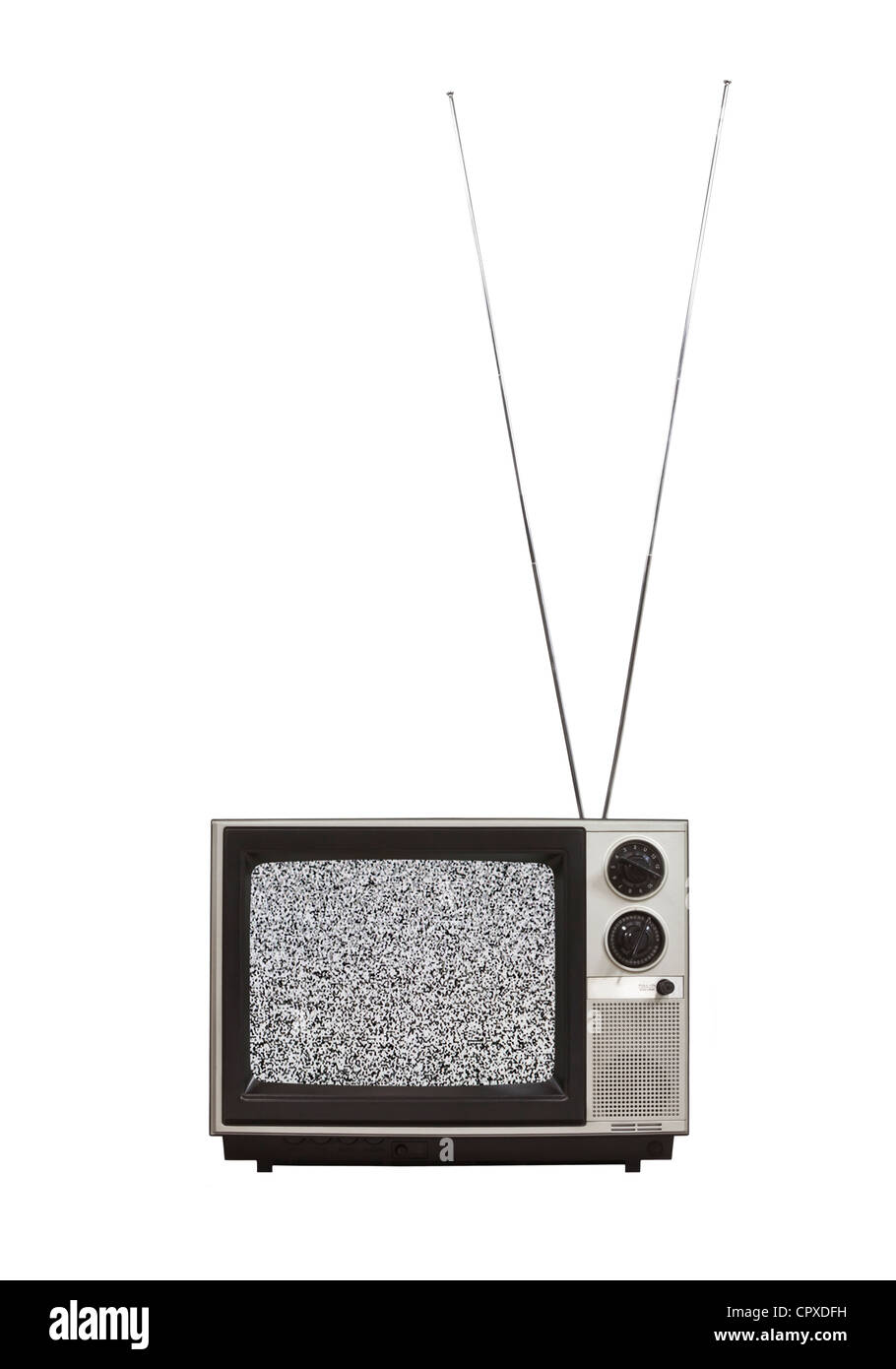 Old tv set screen static Cut Out Stock Images & Pictures - Alamy