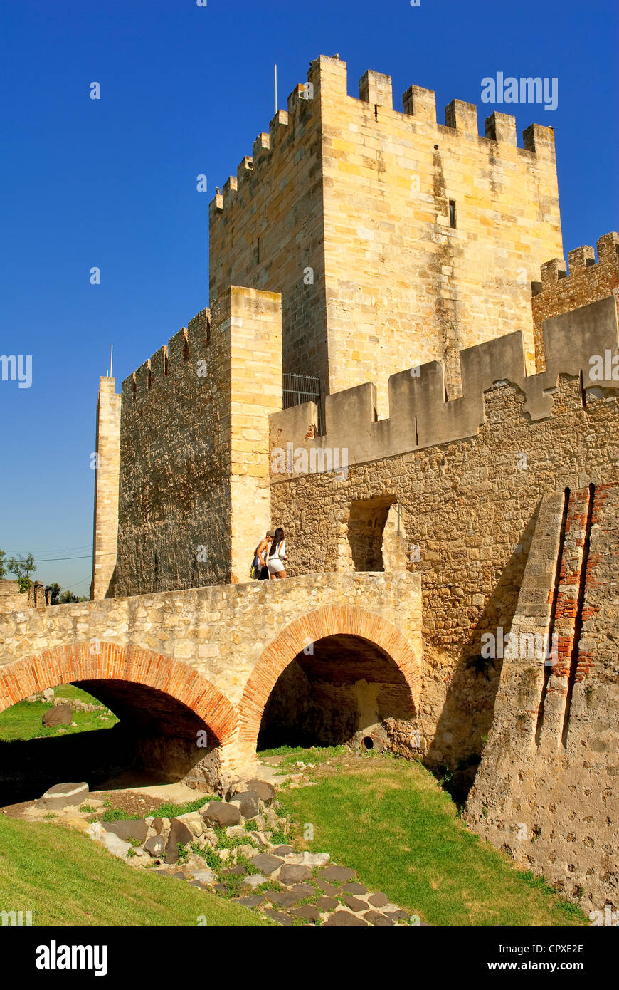 Portugal, Lisbon, Castelo Sao Jorge (Saint George Castle Stock Photo ...