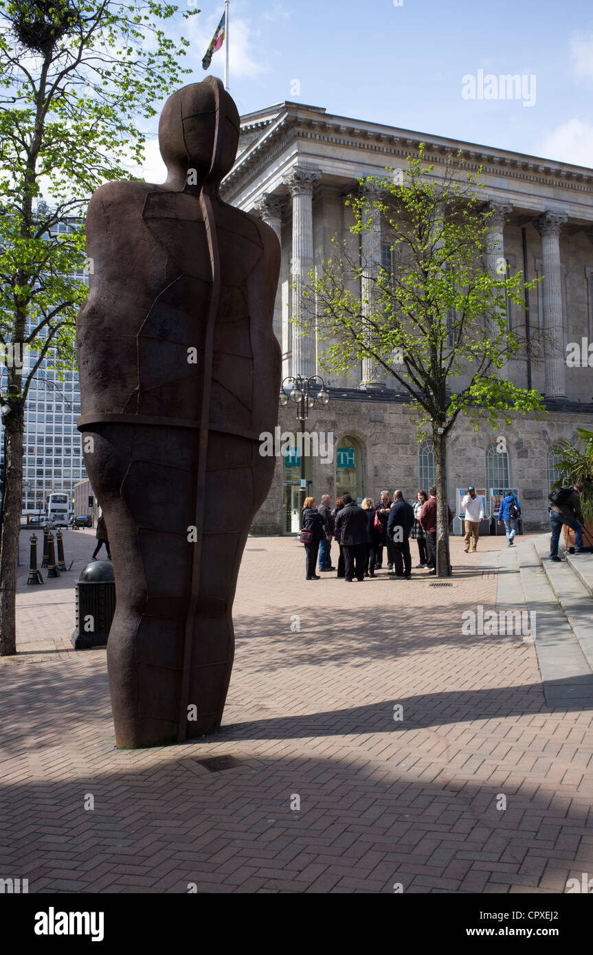 Sculpture in memory of comedian Tony Hancock with Birmingham town hall ...