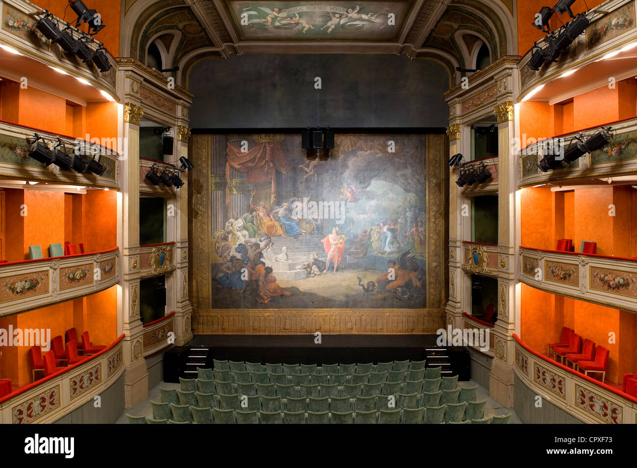 France Savoie Chambery theatre Charles-Dullin curtain of stage box ...