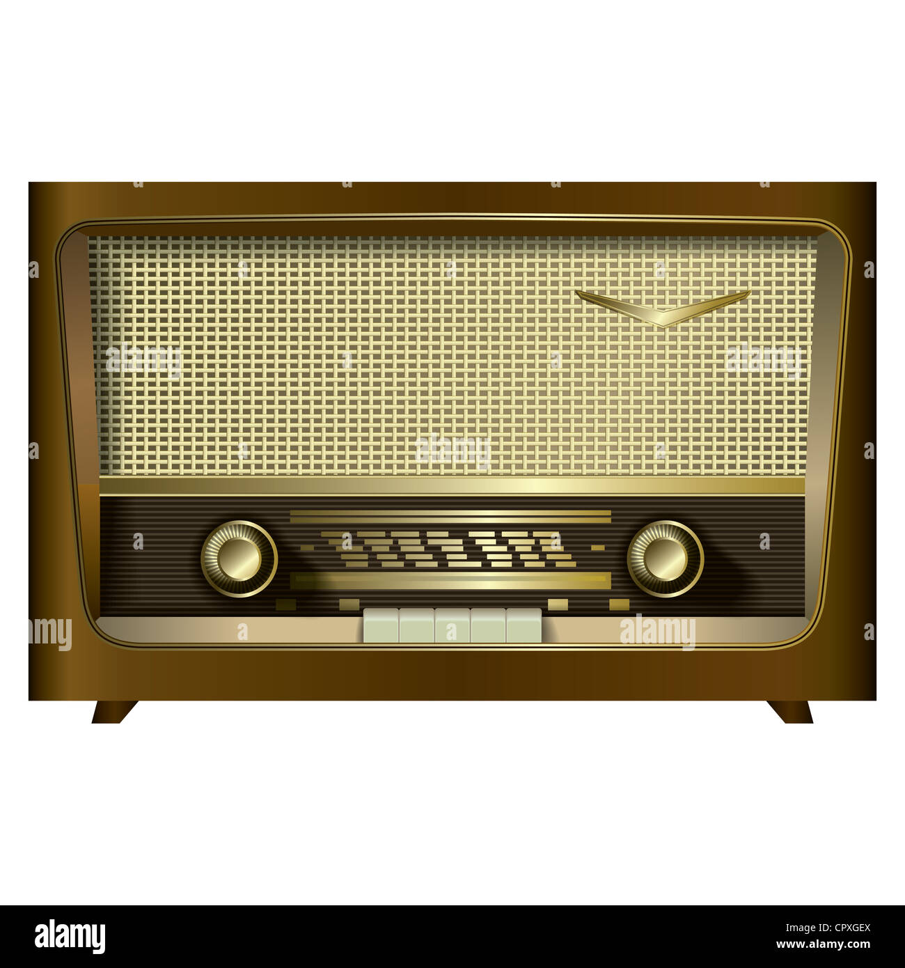 retro radio isolated on a white background Stock Photo - Alamy