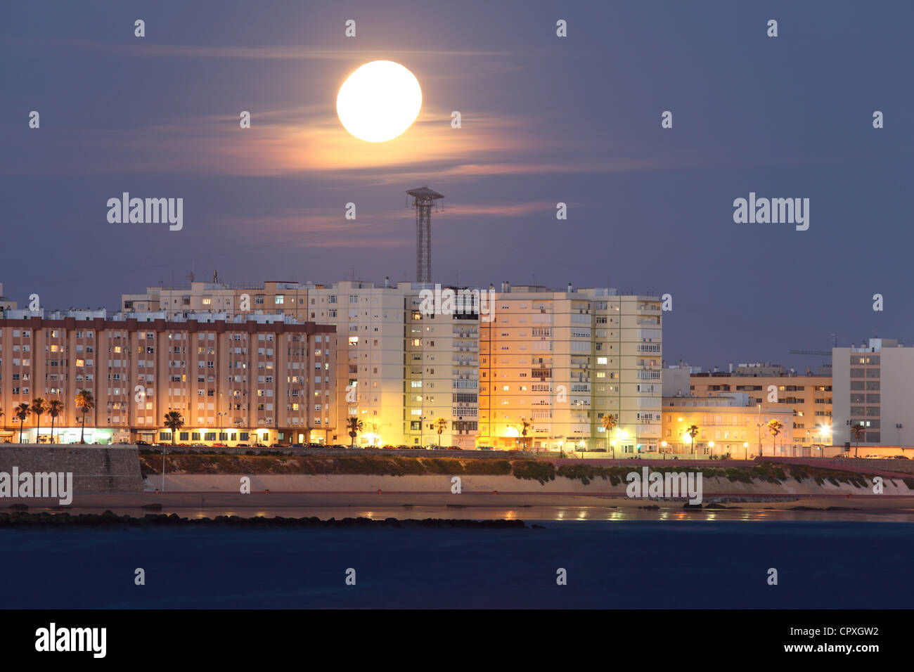 Cadiz city night hi-res stock photography and images - Alamy