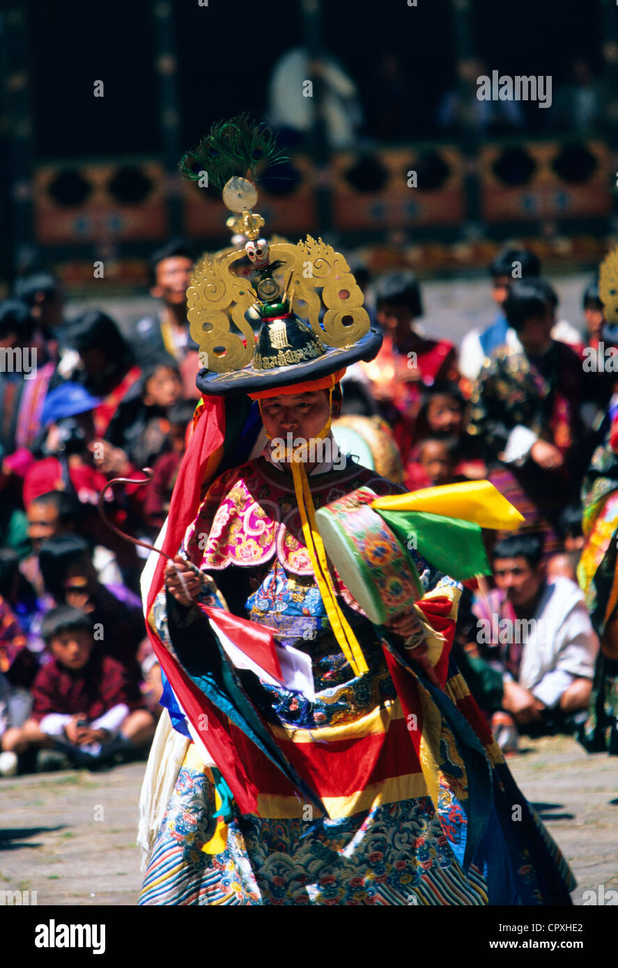 Bhutan Paro District Rinpung Dzong Buddhist fortress monastery Tsechu ...