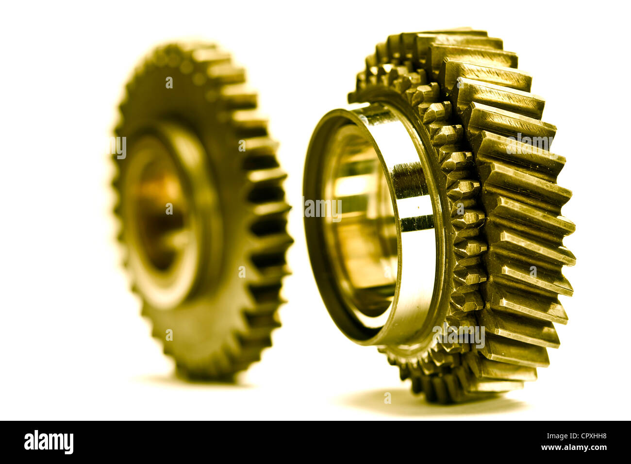 Colorfull gears isolated on white background Stock Photo - Alamy