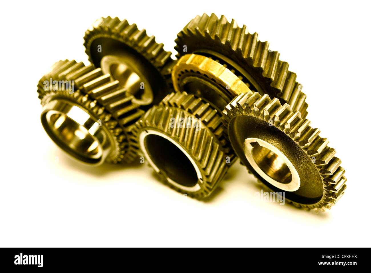 Colorfull gears isolated on white background Stock Photo - Alamy