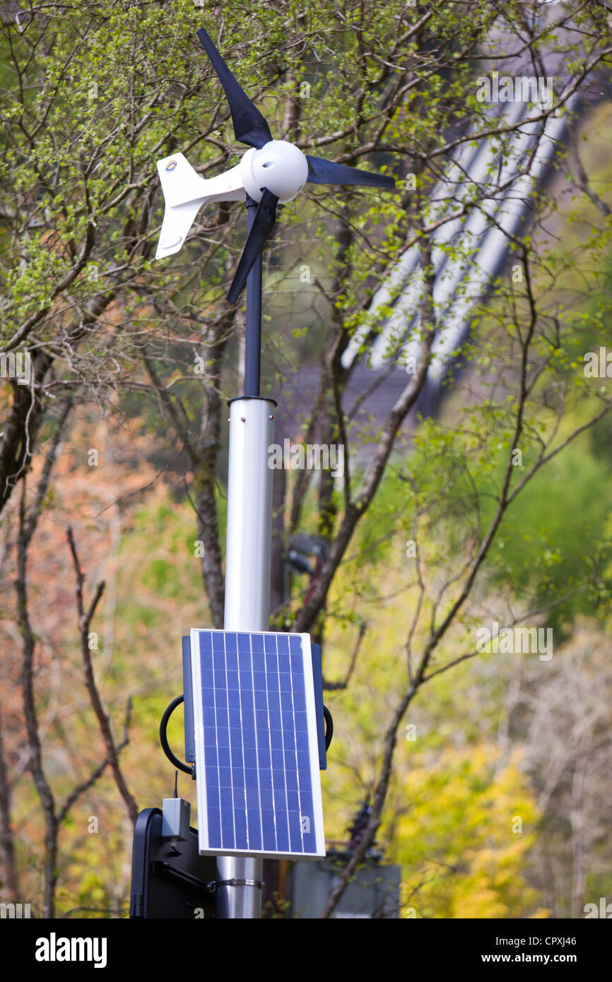 Renewable heaven, wind power, solar power and Sloy hydro power station ...