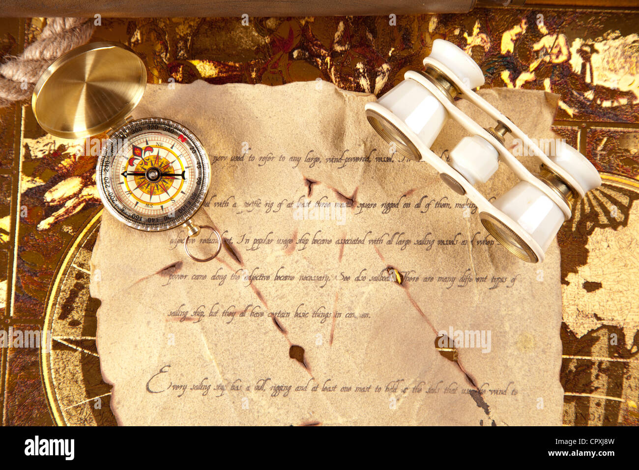 Vintage Navigation Equipment, letter Stock Photo - Alamy