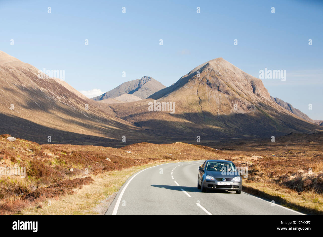 The Cuillin mountains and Glamaig on the road from Sligachan, Isle of ...