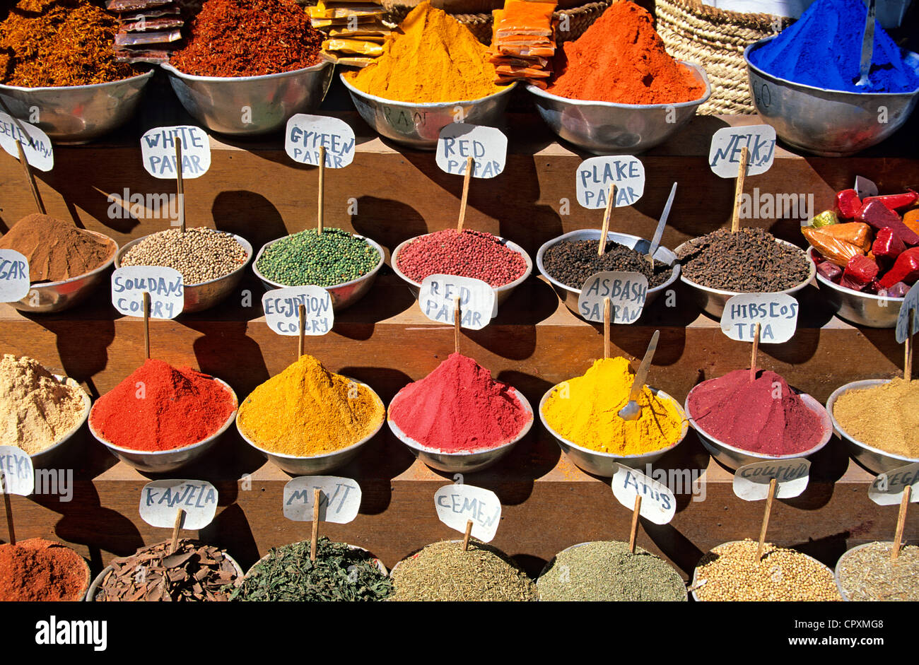Egypt, Upper Egypt, Nile Valley, Aswan, spices market Stock Photo - Alamy