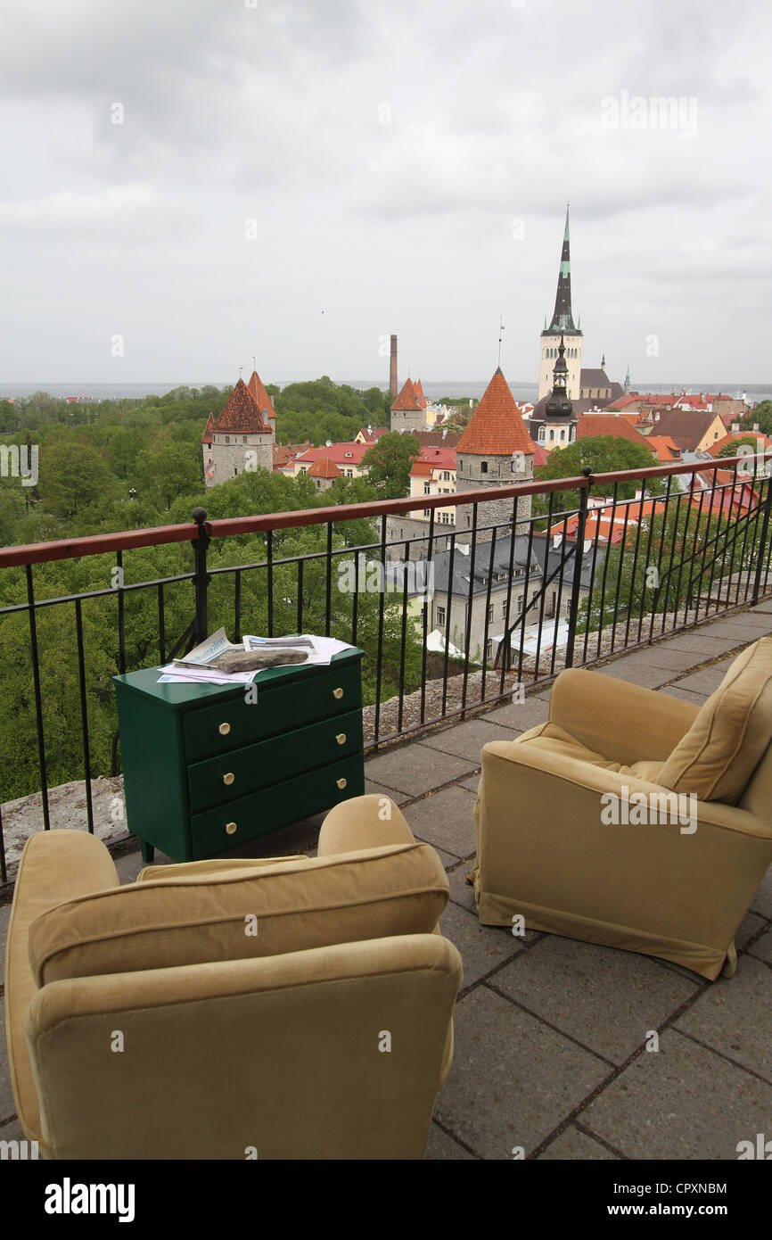 A view over the Old Town Tallinn Estonia towards the Baltic Sea Stock ...