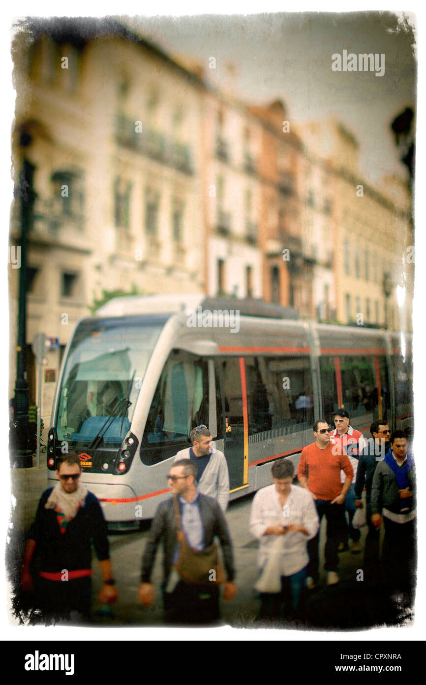 Public transport train Spain Stock Photo - Alamy