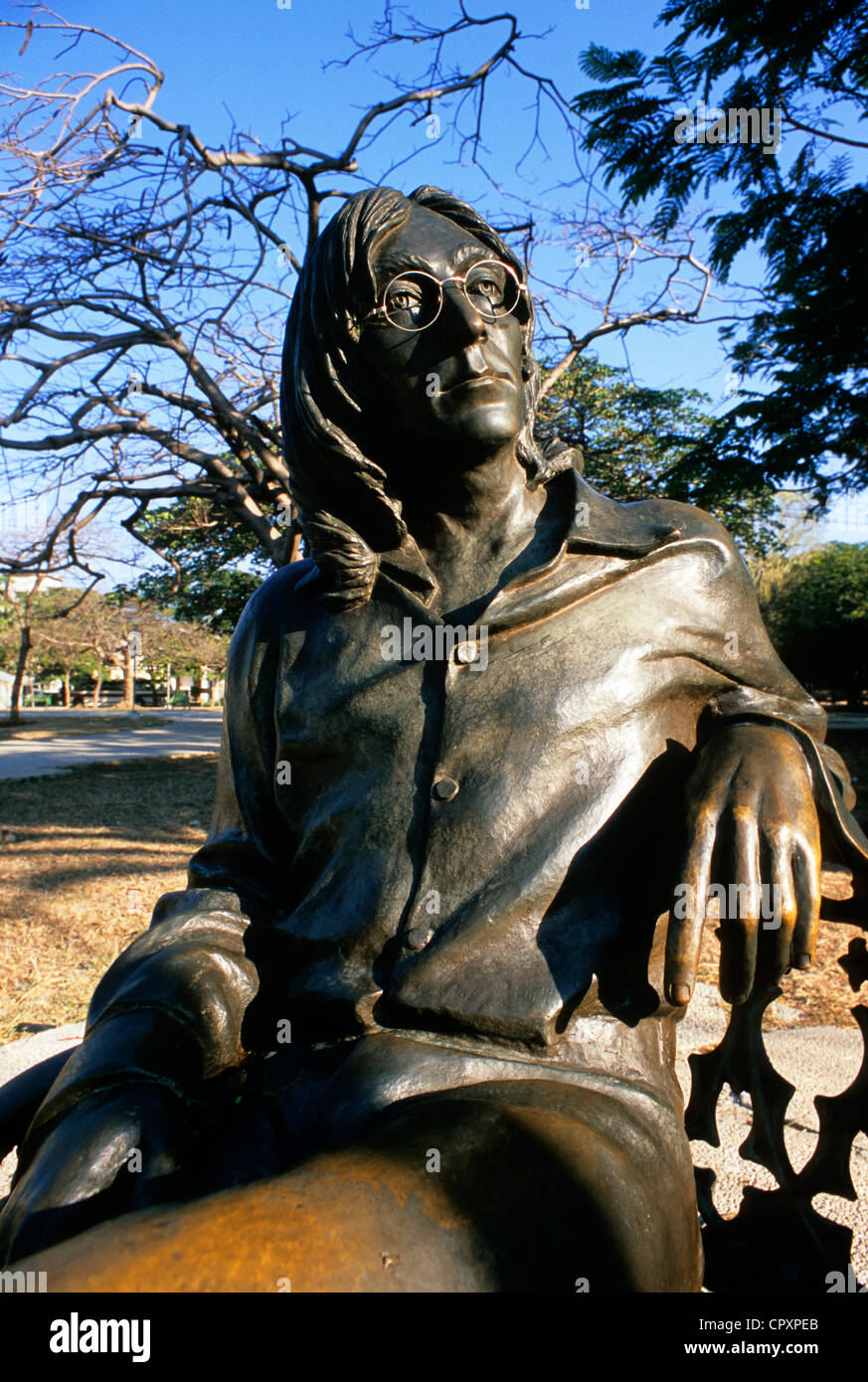 Cuba, Havana, John Lennon's statue in the Lennon Park Stock Photo - Alamy