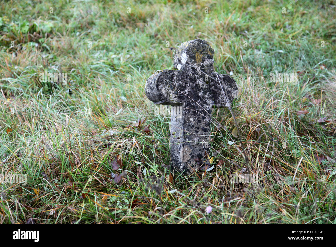 Stone cemetery cross Stock Photo - Alamy