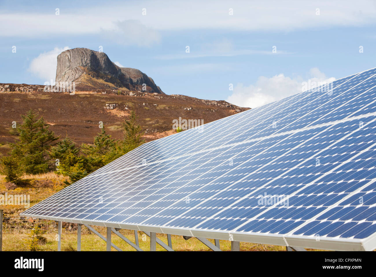 Solar panels on the Isle of Eigg which is 98% powered by renewable ...