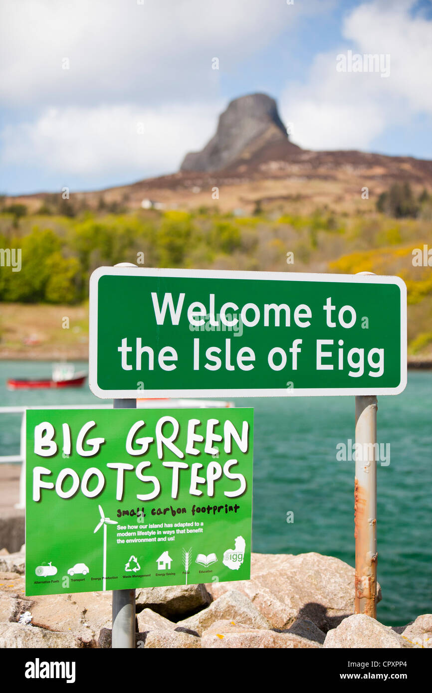 The Isle of Eigg which is 98% powered by renewable energy, Scotland, UK ...